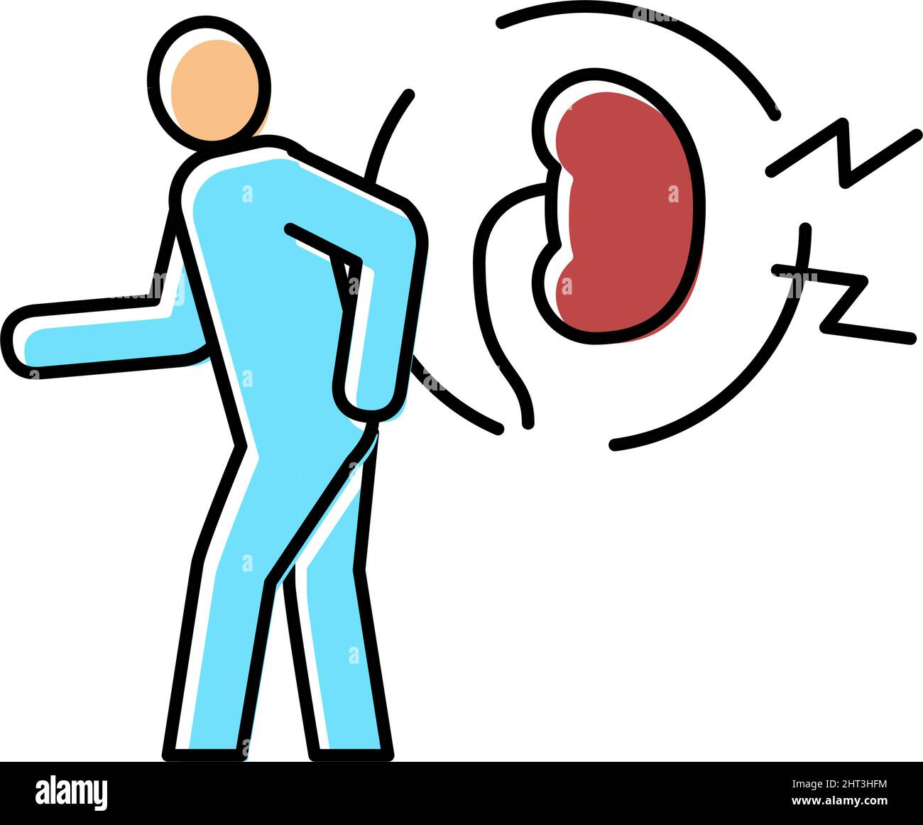 pain kidneys color icon vector illustration Stock Vector Image & Art ...