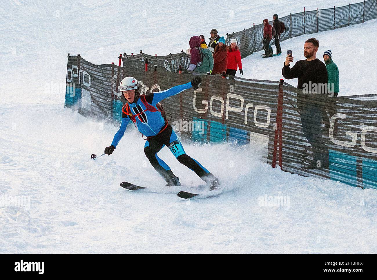 February 25, 2022: USA SKIMO team member, Sam Kirschner #161, enters ...