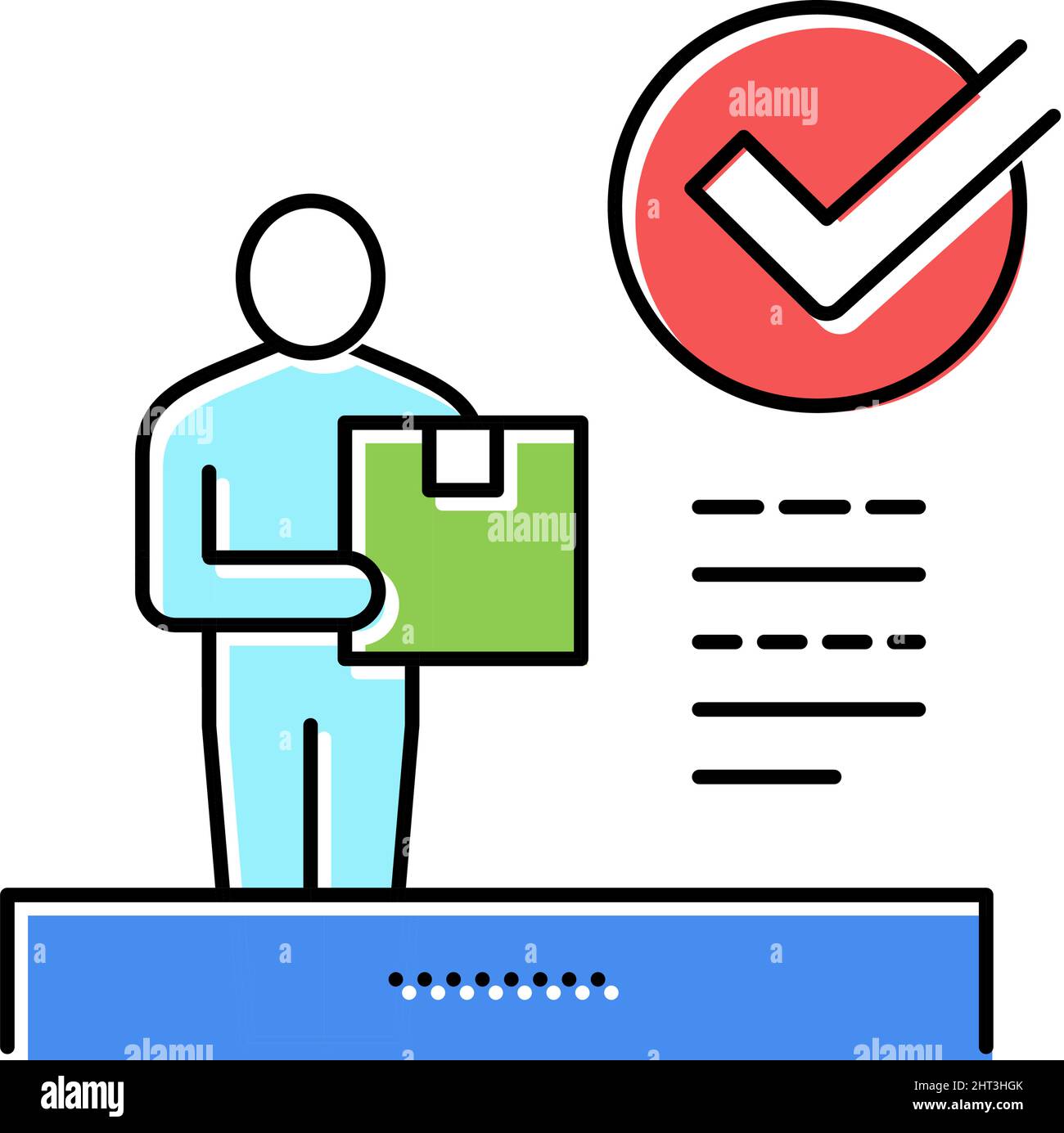 client received parcel color icon vector illustration Stock Vector ...