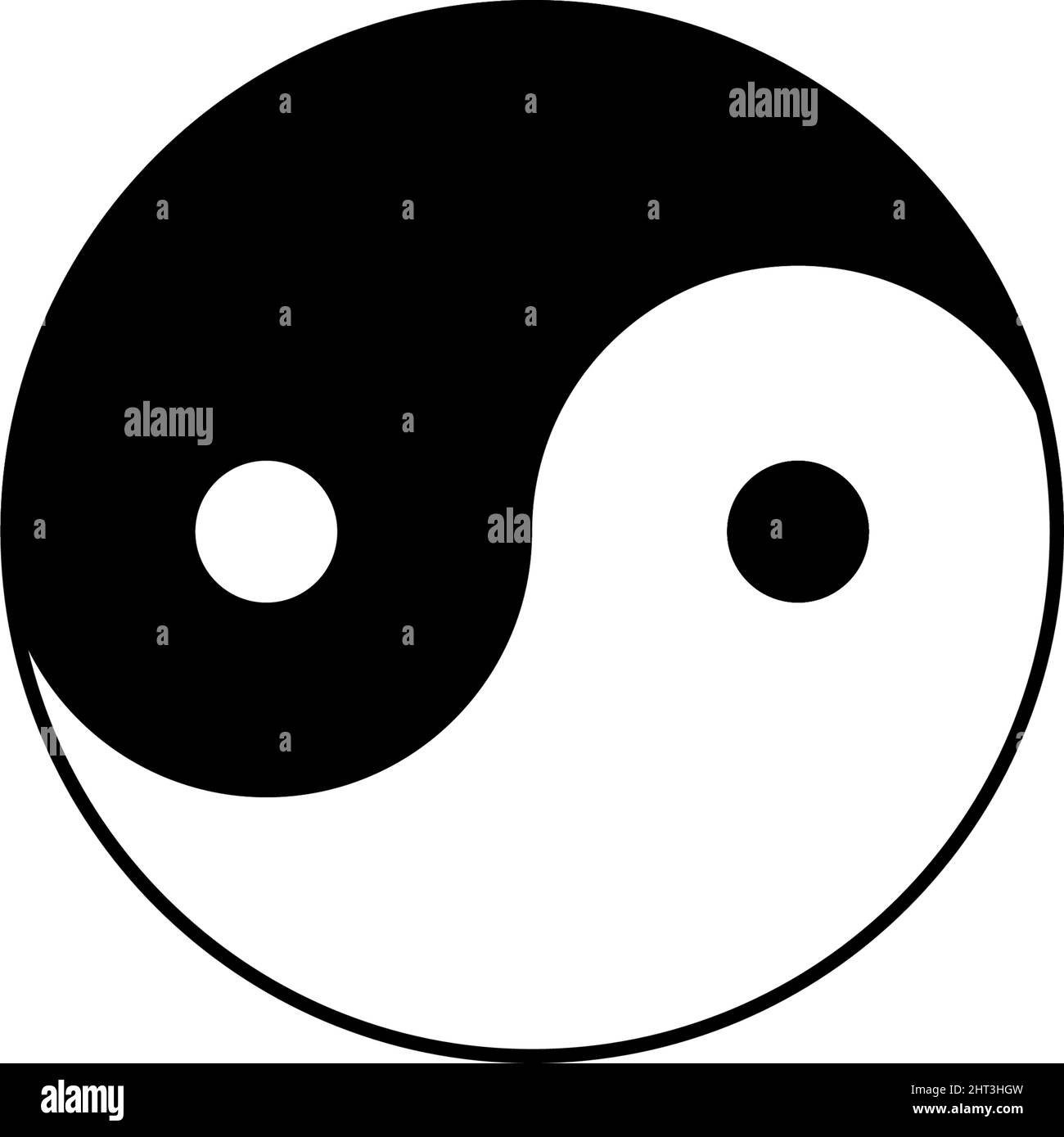 Black and white Yin Yang on a white background, Vector illustration ...