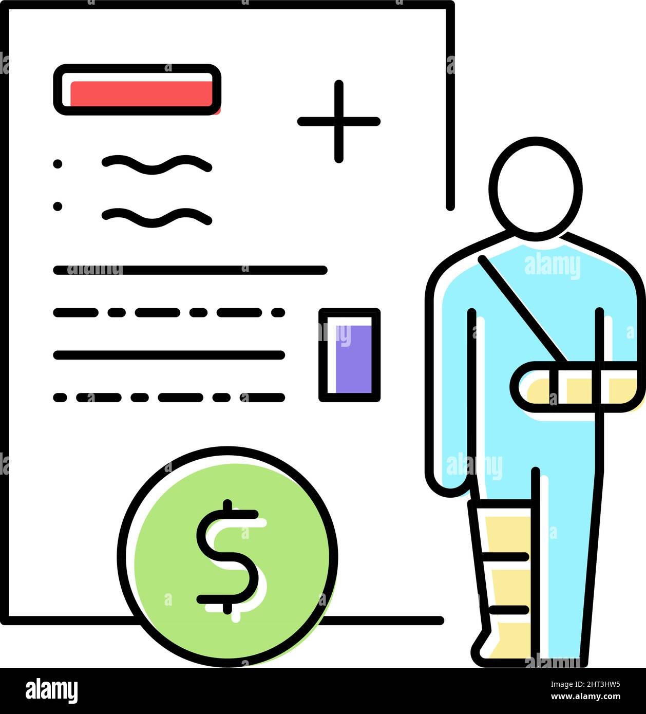 injuries allowance color icon vector illustration Stock Vector Image ...