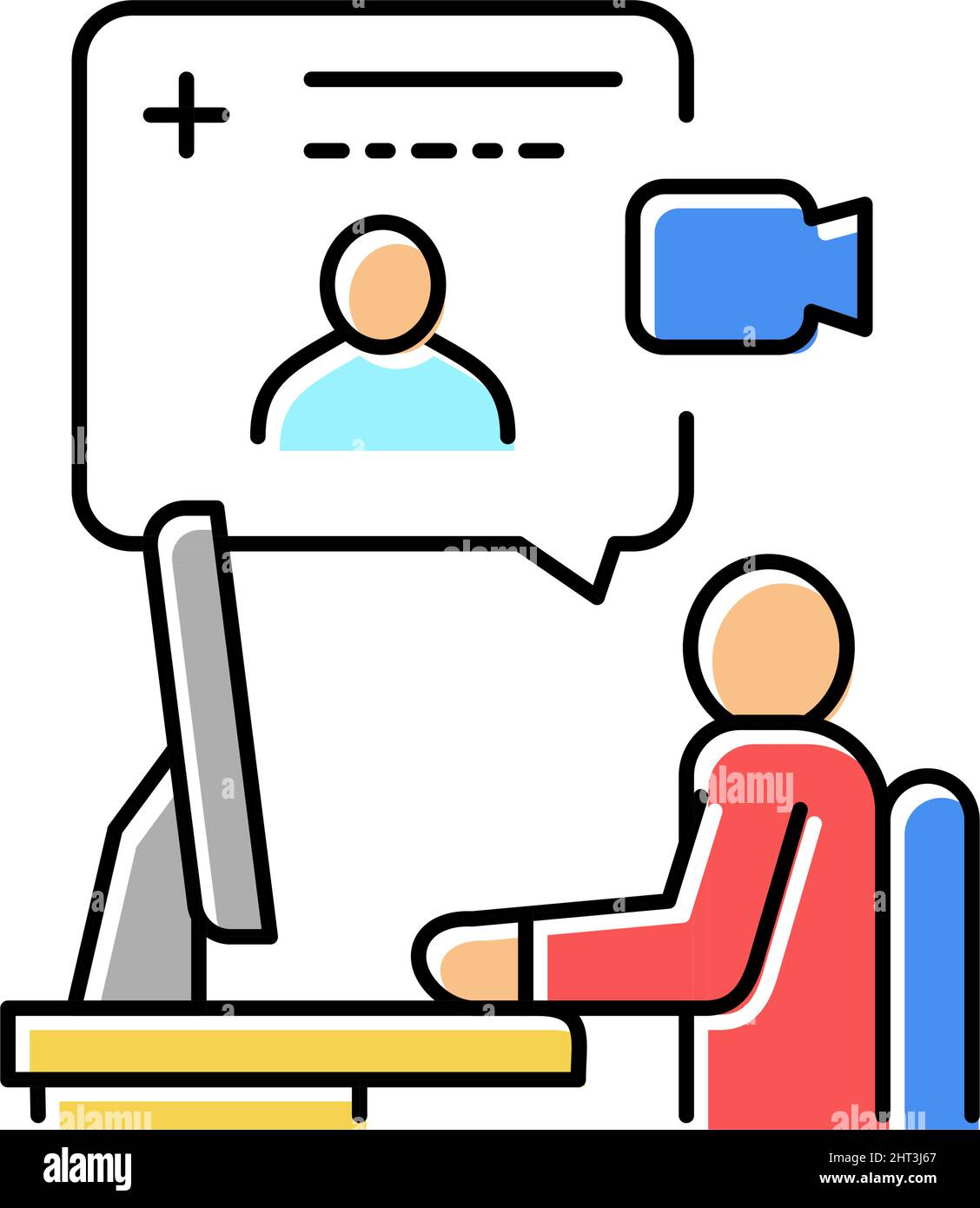 video consultation color icon vector illustration Stock Vector Image ...