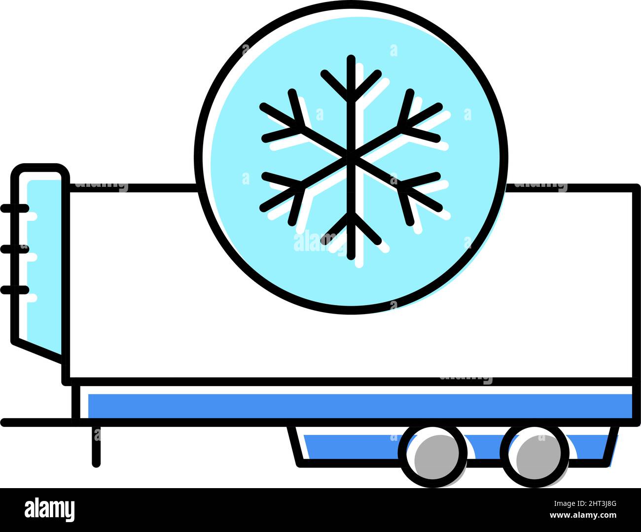 refrigerator trailer color icon vector illustration Stock Vector Image ...