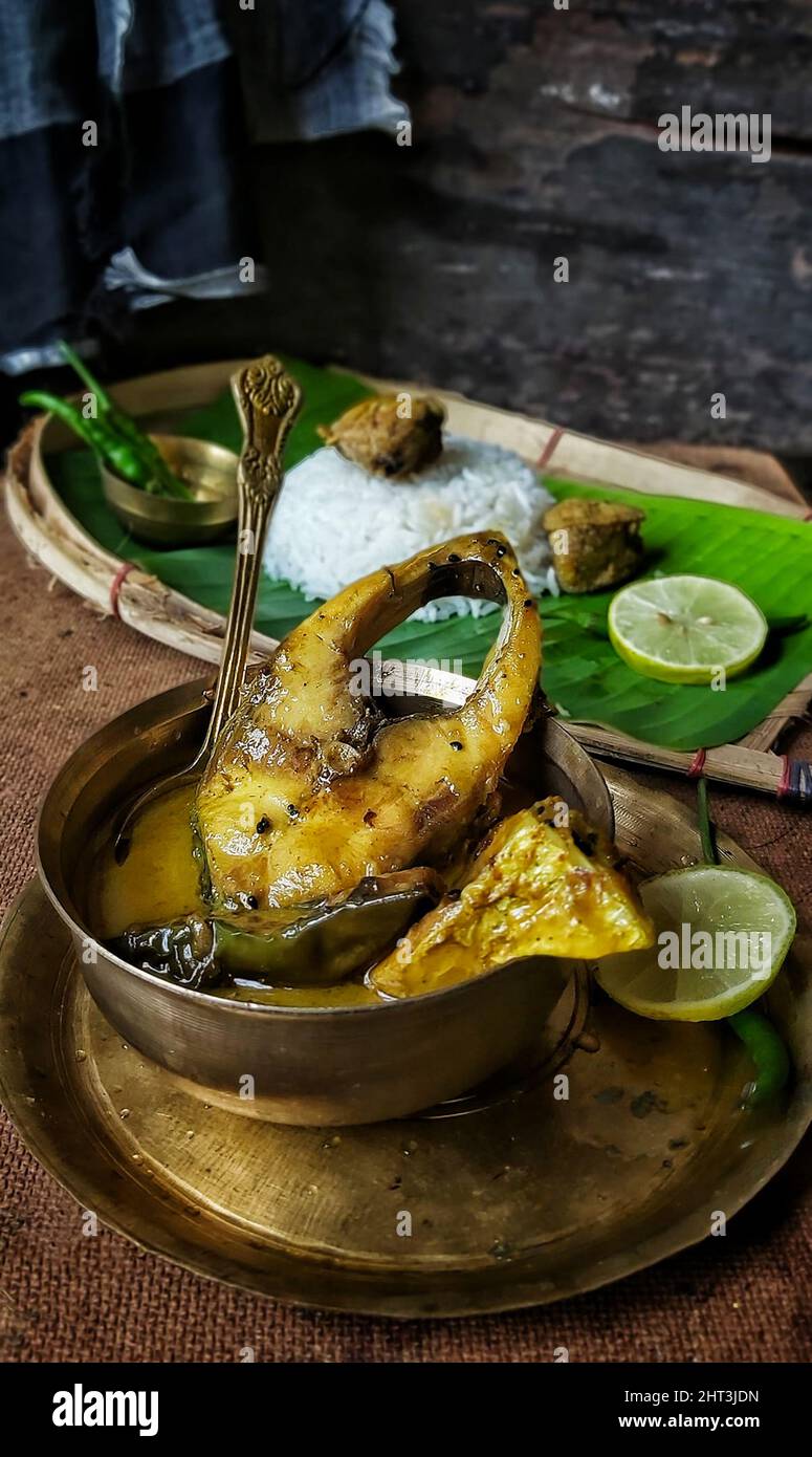 Vertical shot of a traditional Bengal dish with fish Stock Photo - Alamy
