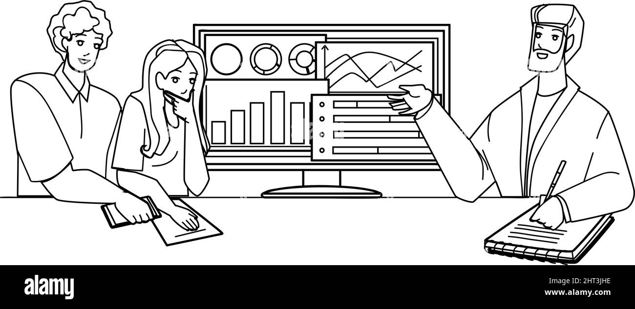 Financial Consultant Man Advising Clients Vector Stock Vector Image ...