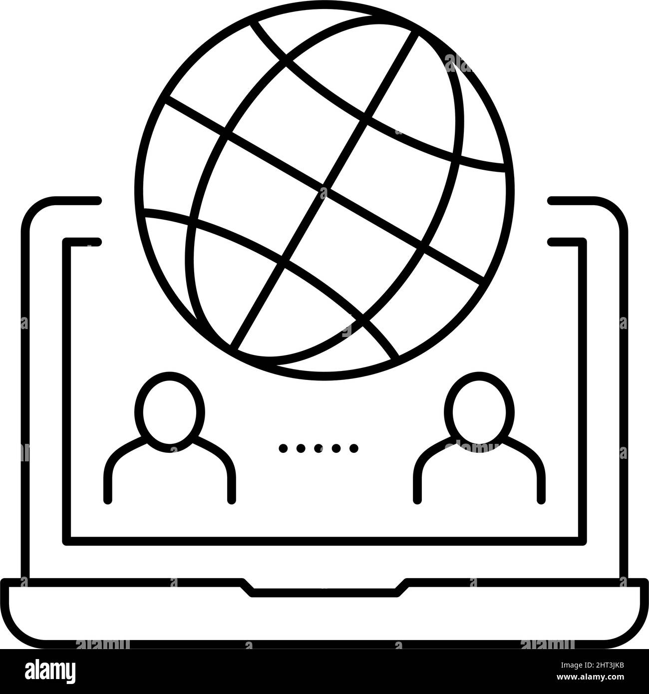 international video communication line icon vector illustration Stock ...