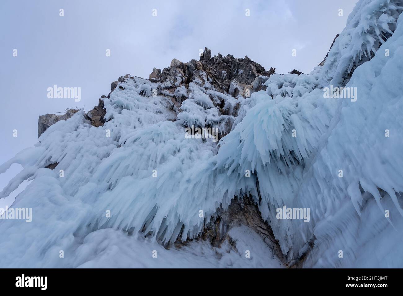 Beautiful view of ice cliffs under the cloudy sky Stock Photo - Alamy