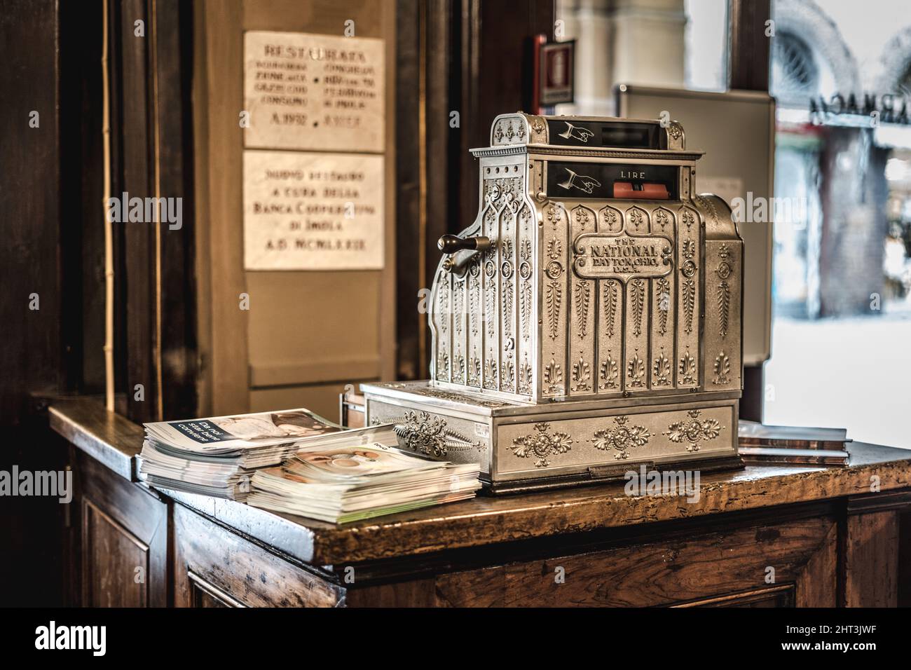 Closeup of metal cash register Stock Photo - Alamy