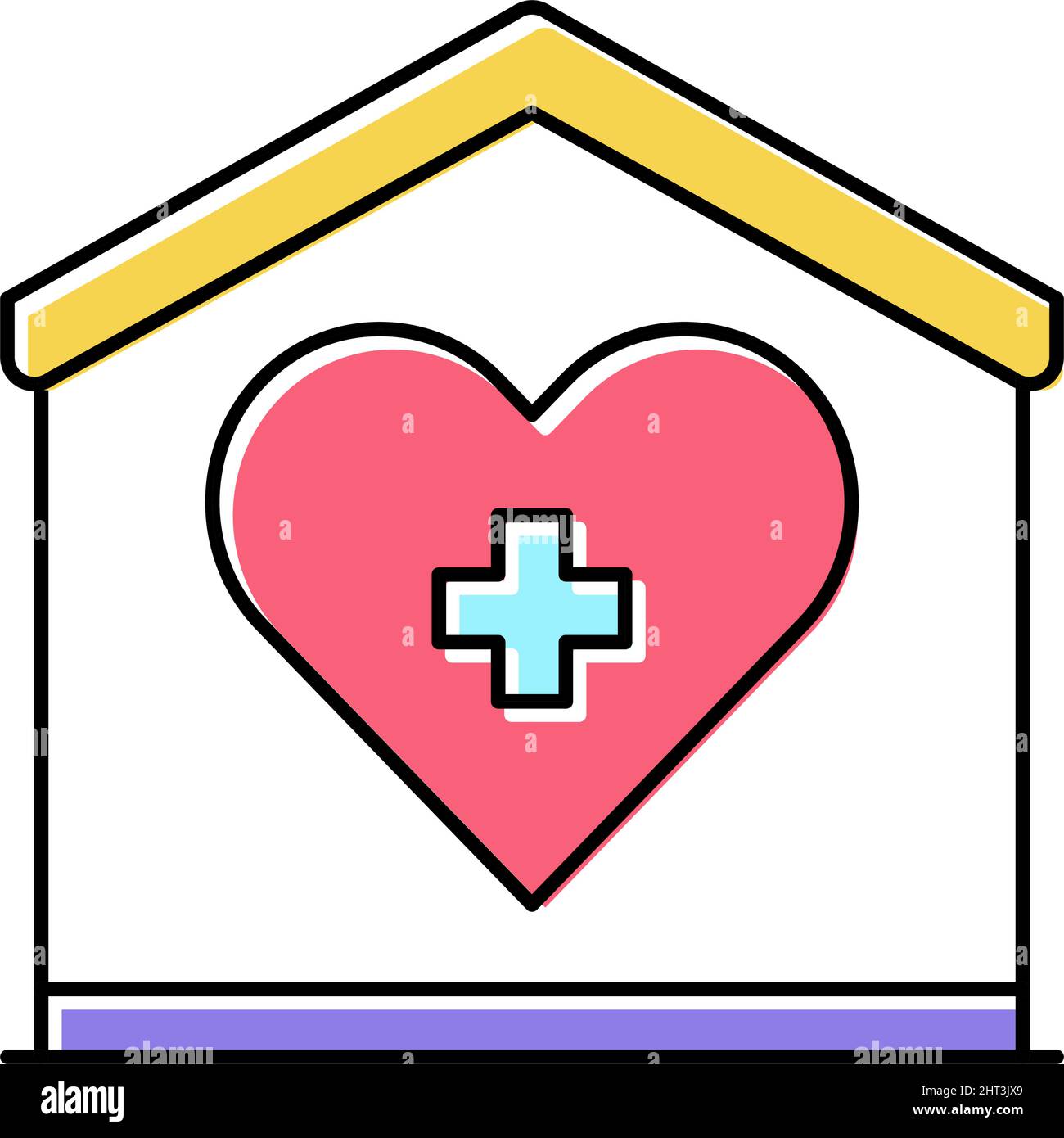 home care service color icon vector illustration Stock Vector Image ...