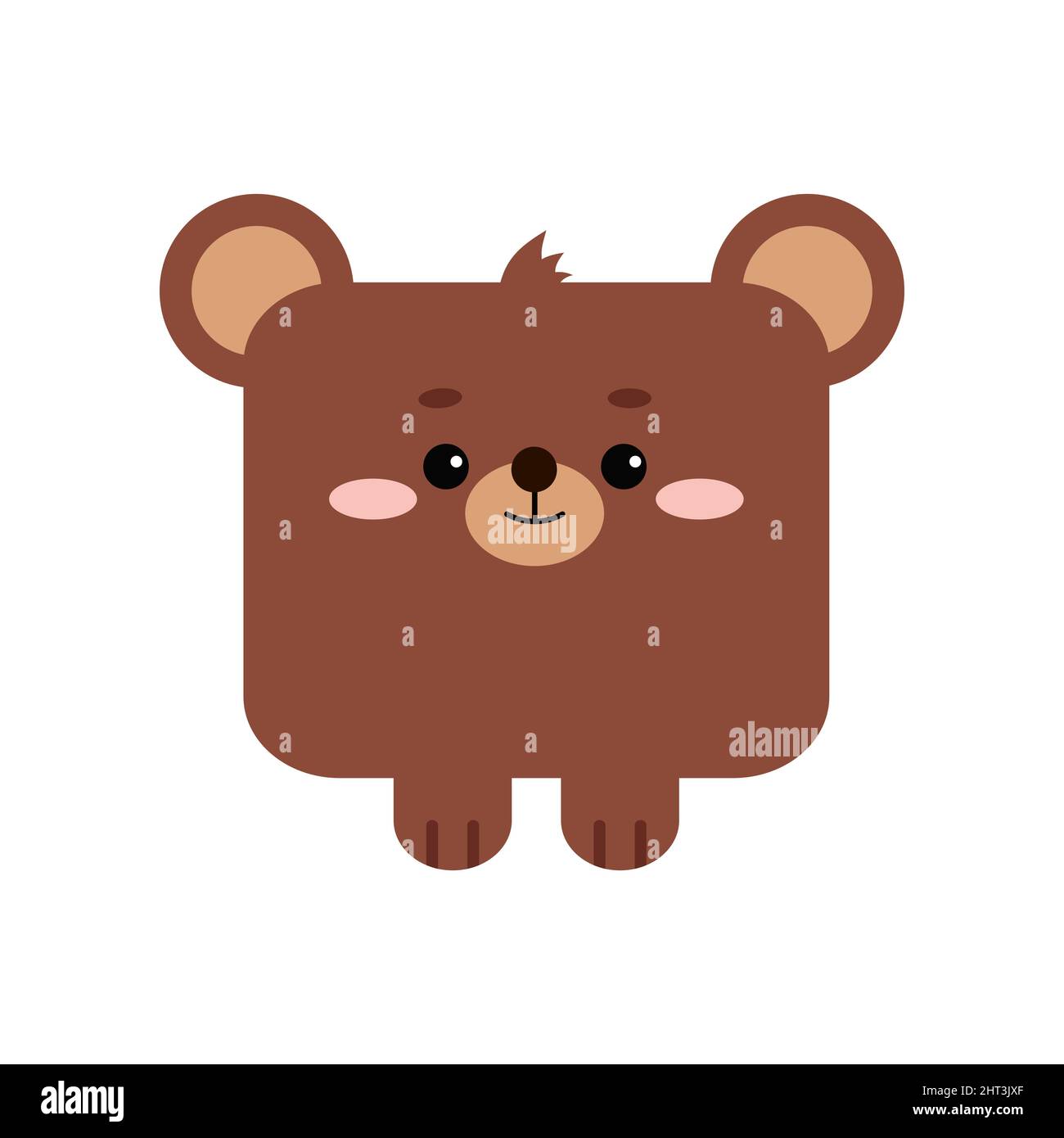 Square bear forest animal face with paws icon isolated Stock Vector ...