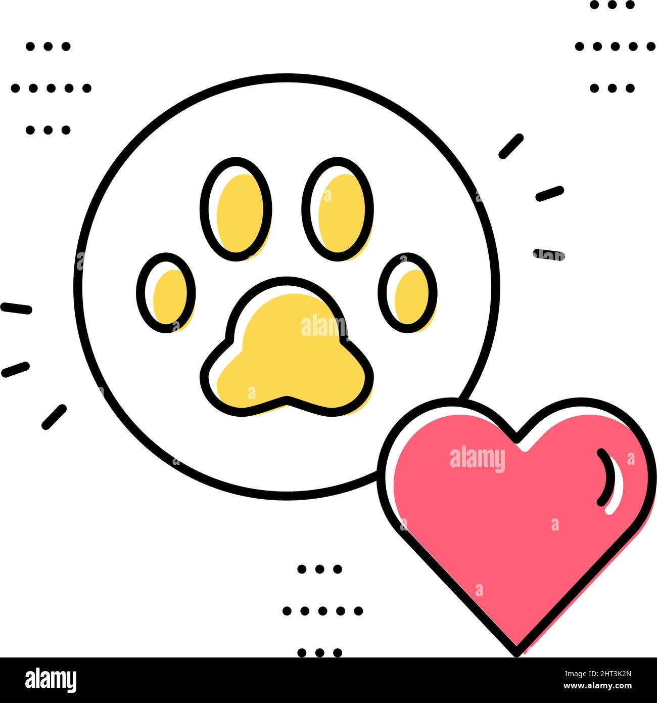 pet paw love heart color icon vector illustration Stock Vector Image ...
