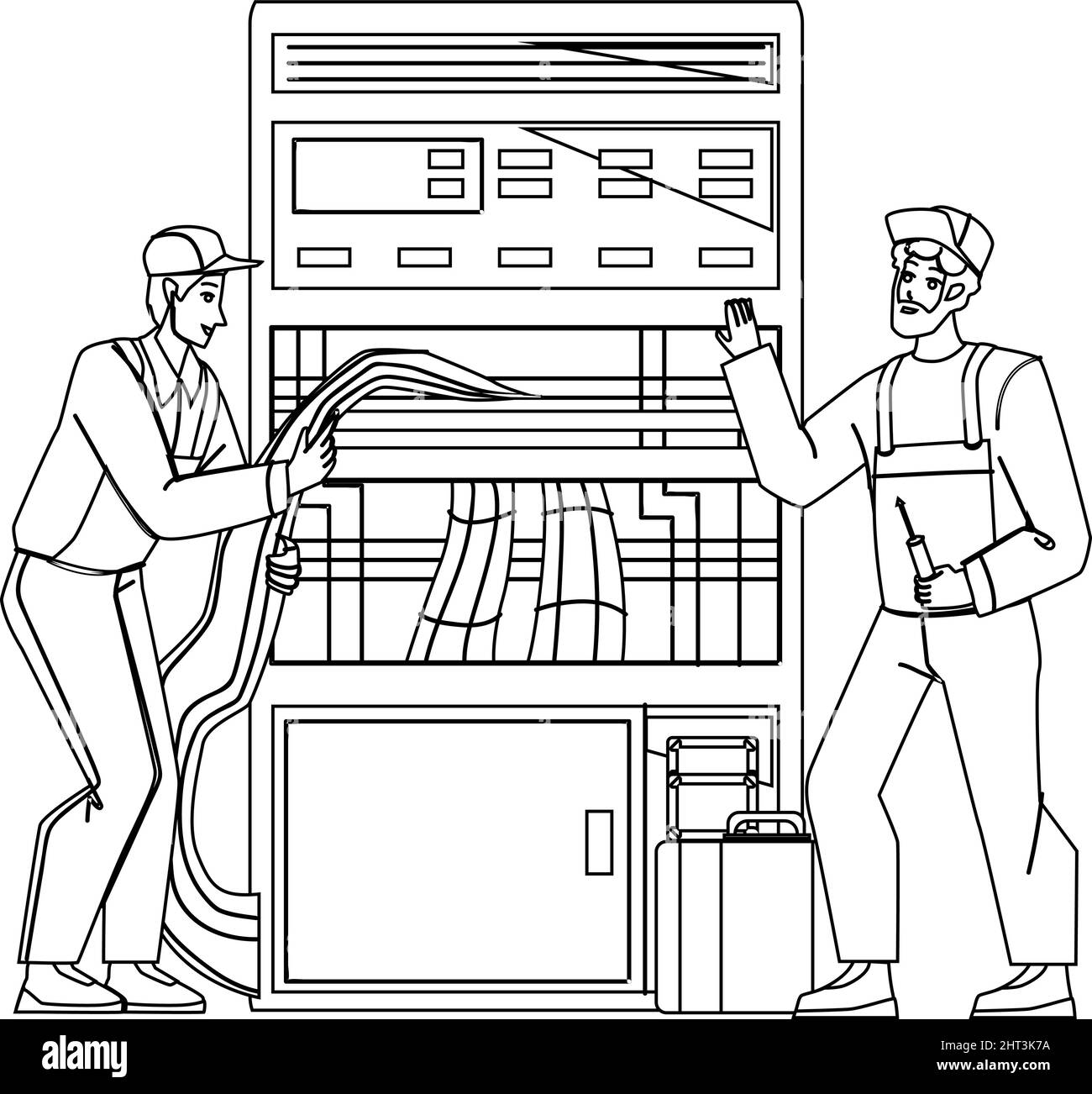 Server Management And Technician Support Vector Stock Vector Image ...