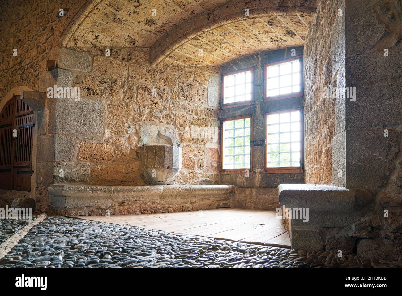 View of castle interior with windows Stock Photo - Alamy