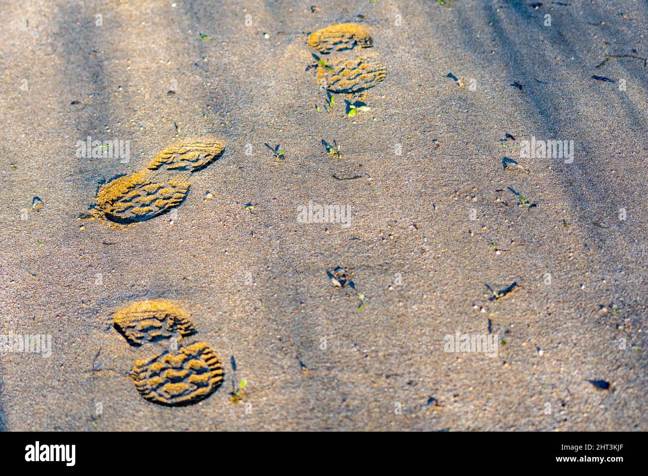 Footprints on the ground Stock Photo - Alamy