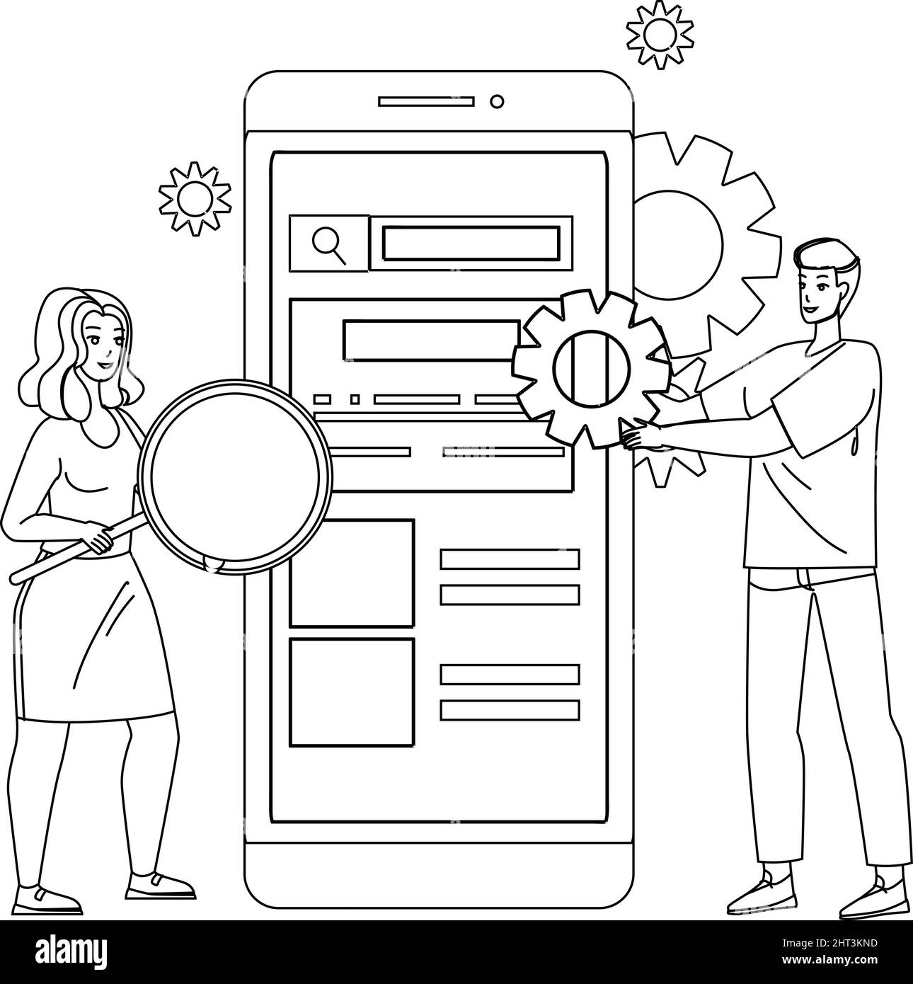 Usability Testing Making It Developers Vector Stock Vector Image & Art ...