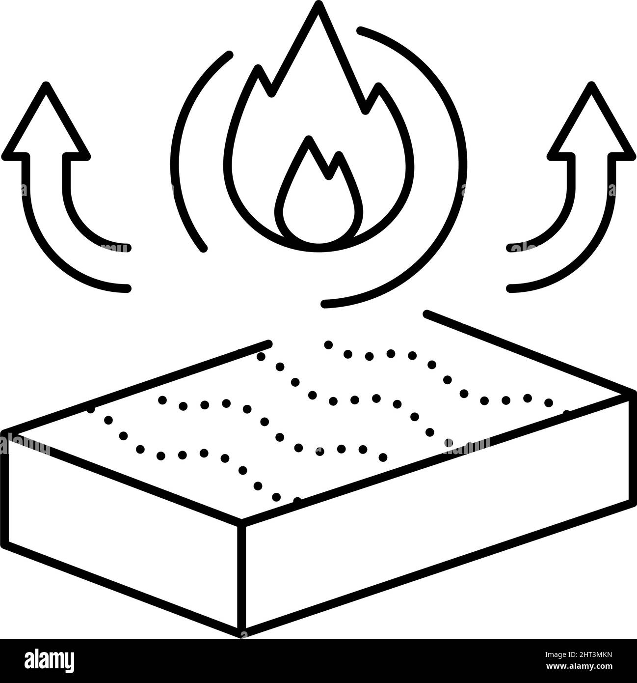 fire resistance mineral wool line icon vector illustration Stock Vector ...