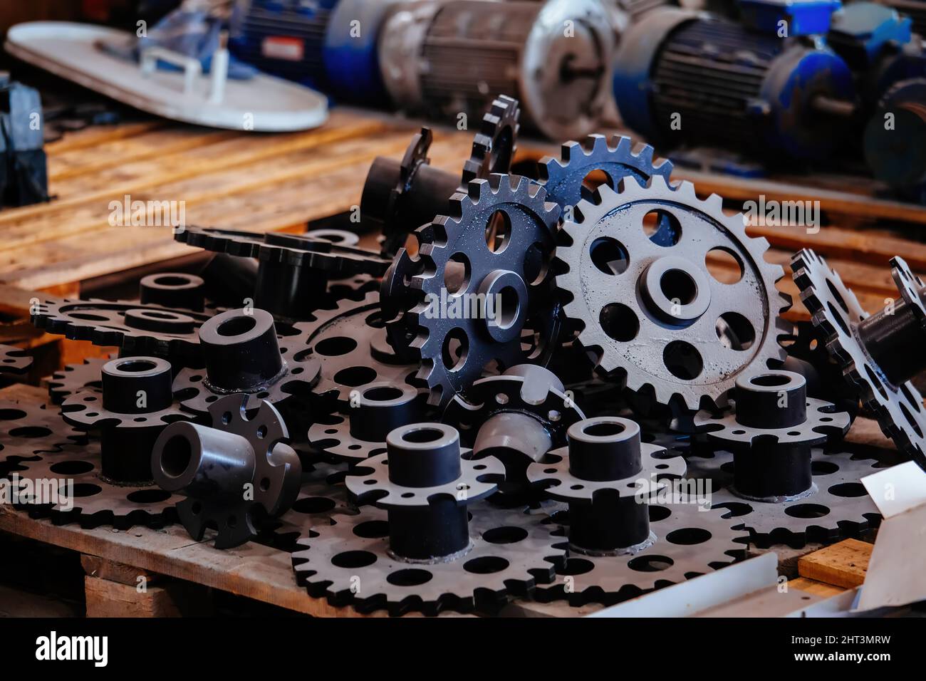 Large gears and other parts of the mechanism Stock Photo - Alamy