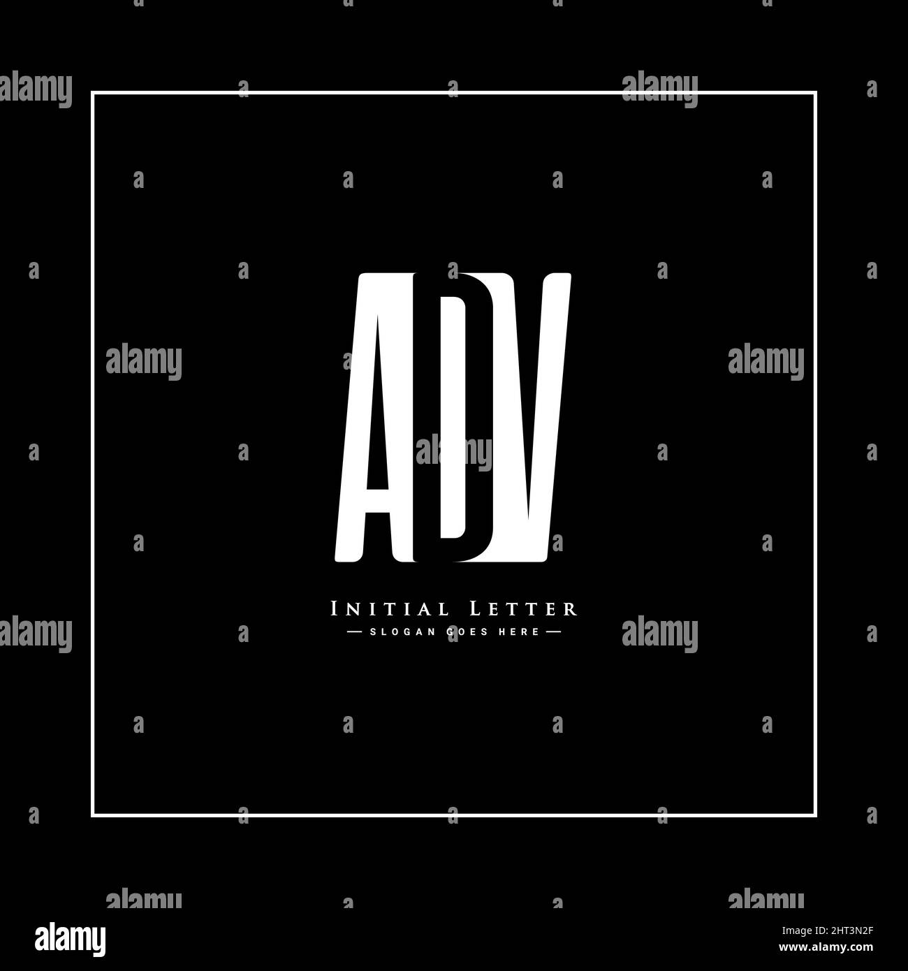 Simple Business Logo for Initial Letter ADV - Alphabet Logo - Vector ...