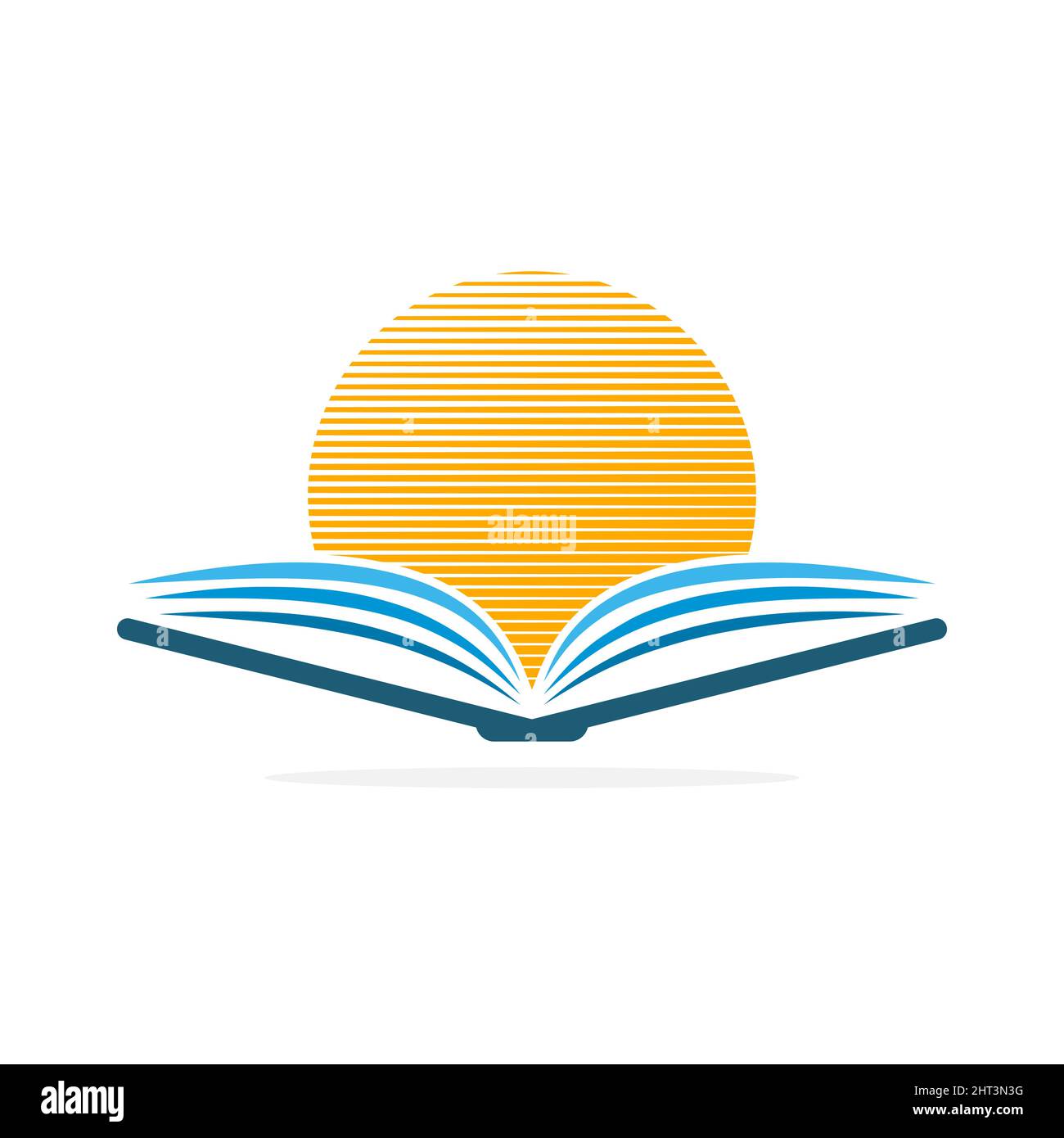 Book icon. Sunrise and book. Abstract company logo. Vector illustration ...