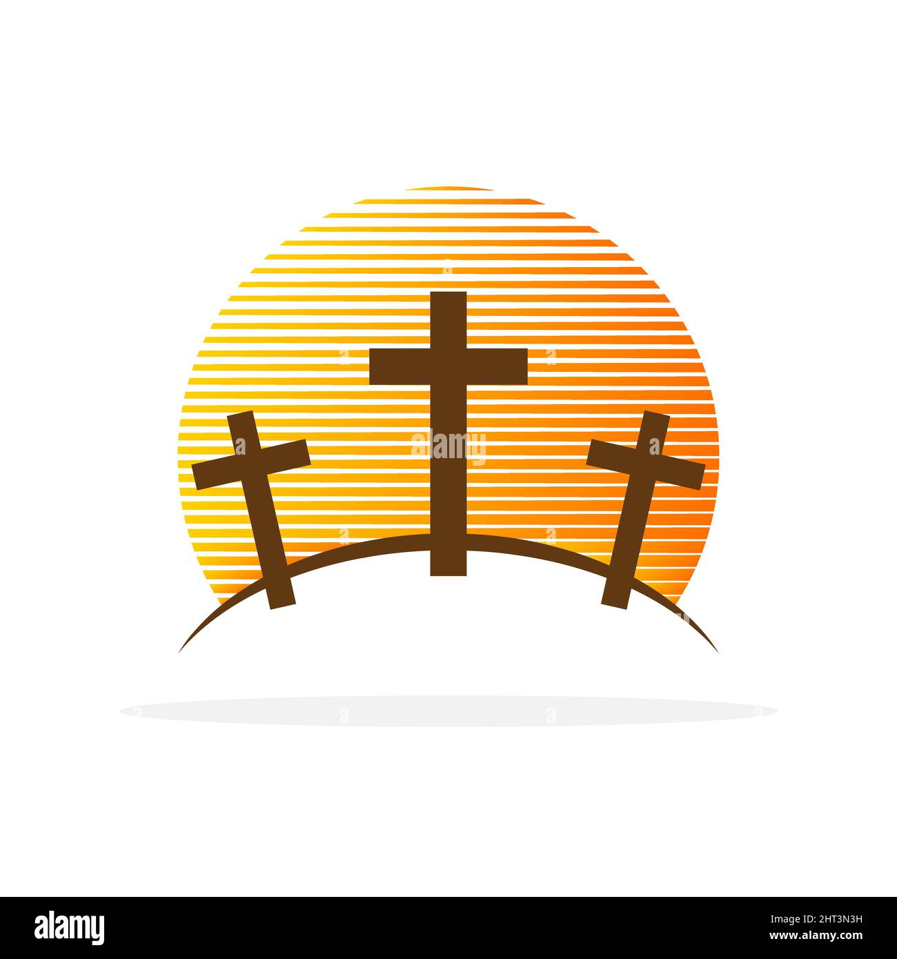 Calvary icon. Abstract religious logo. Christian cross icon. Vector ...