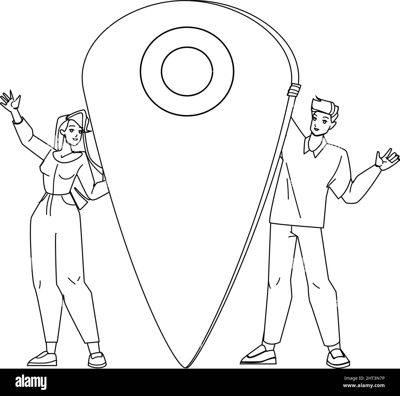 Man Location Searching Woman On Device Vector Stock Vector Image & Art ... Man Location Searching Woman On Device Vector Stock Vector Image & Art ...