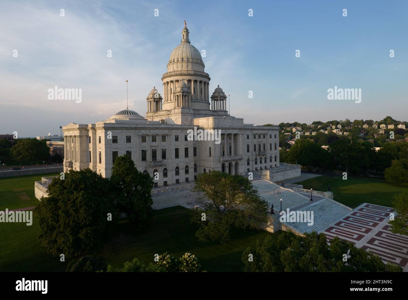 Aerial view of a beautiful white building in a daylight Stock Photo - Alamy