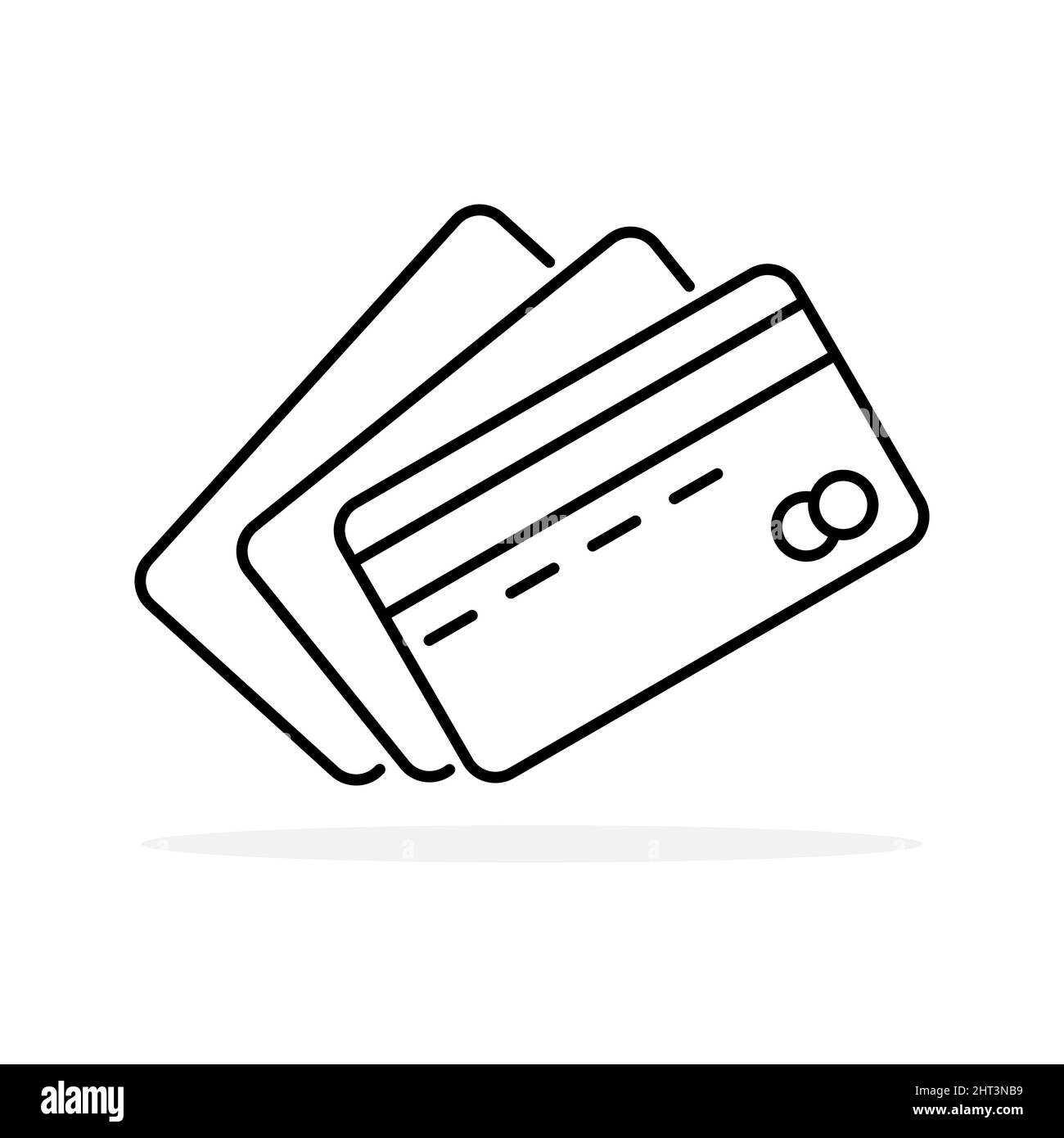 Credit card icon. Debit payment icon. Linear credit card sign. Vector ...