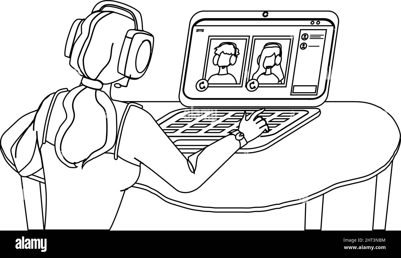 Video call with family Black and White Stock Photos & Images - Alamy