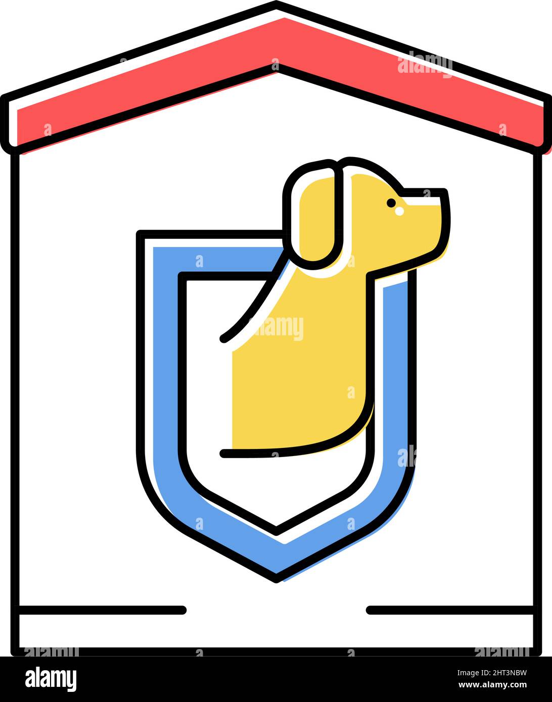 dog guard color icon vector isolated illustration Stock Vector Image ...