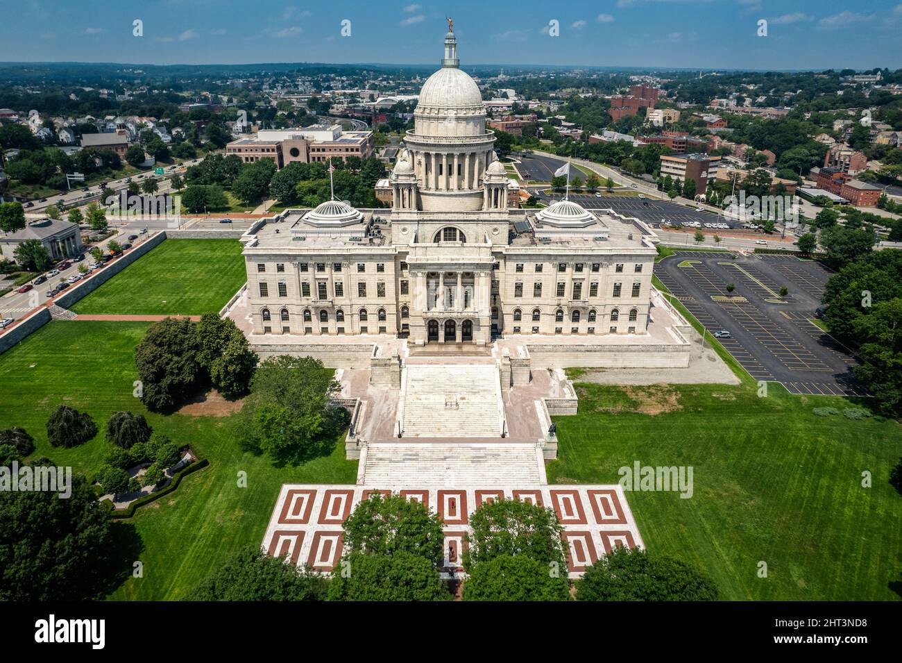 Aerial view of a beautiful white building in a daylight Stock Photo - Alamy