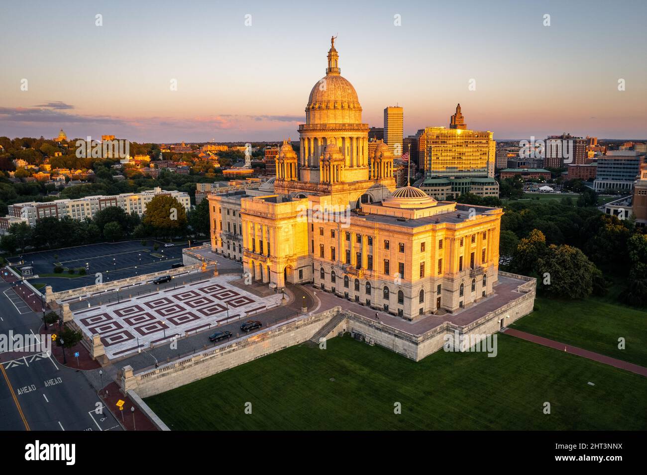 Aerial view of a beautiful white building in a daylight Stock Photo - Alamy