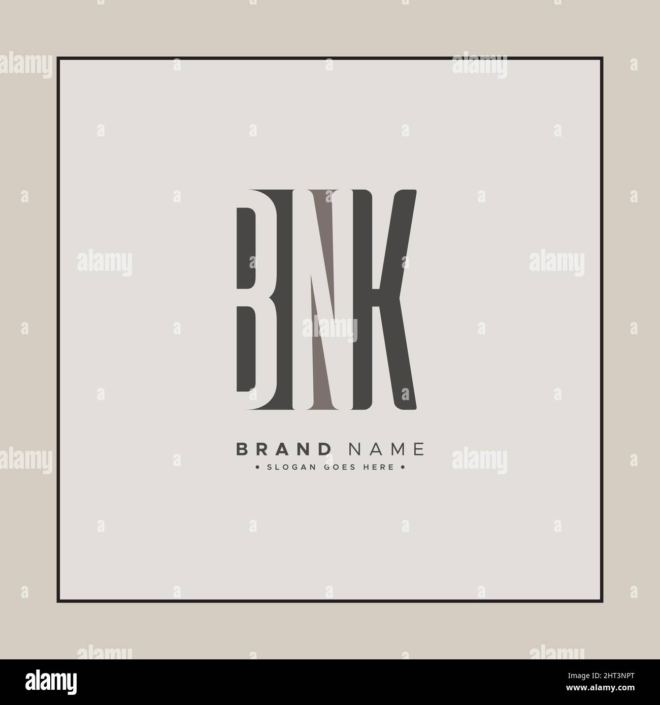 Minimal Business logo for Alphabet BNK - Initial Letter B, N and K ...