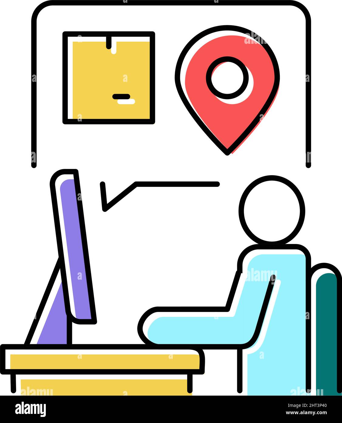 manager checking order location color icon vector illustration Stock ...
