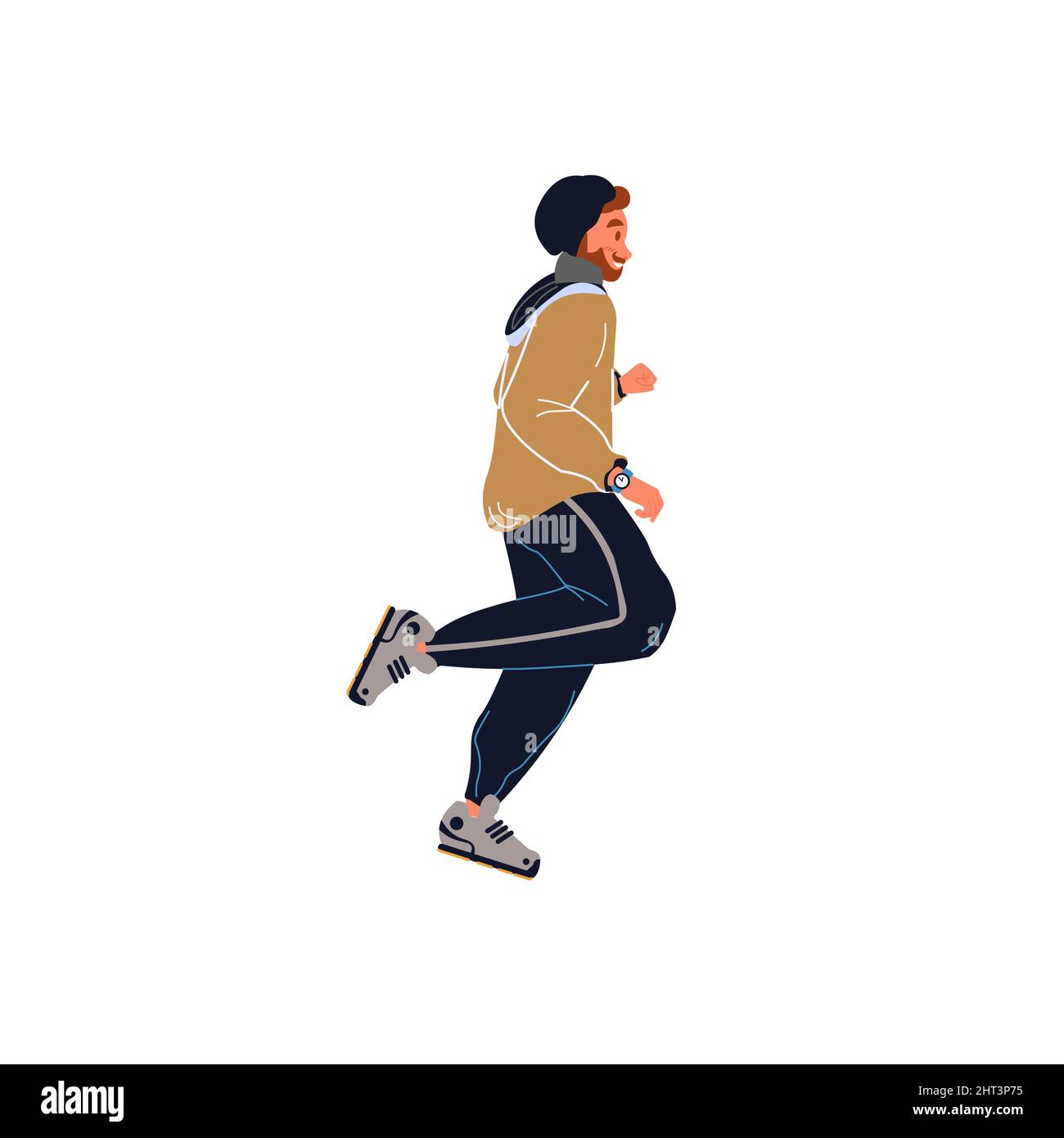 Flat cartoon running man character,sporty healthy lifestyle vector ...