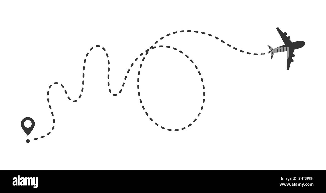 Airplane path vector hi-res stock photography and images - Alamy