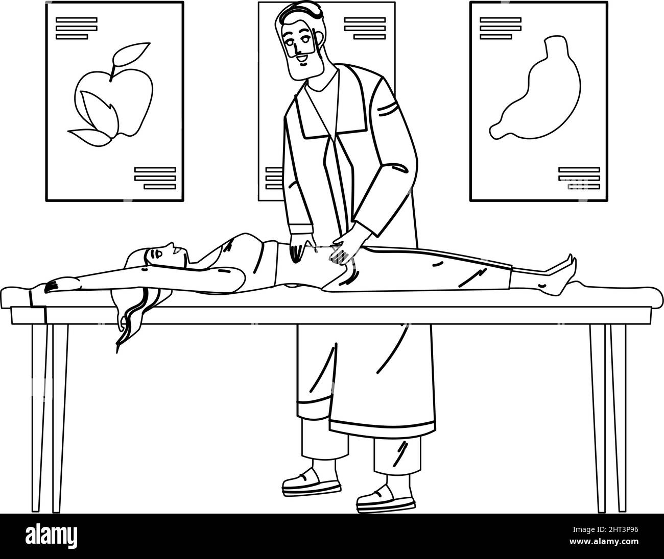 Doctor examining stomach in hospital Stock Vector Images - Alamy