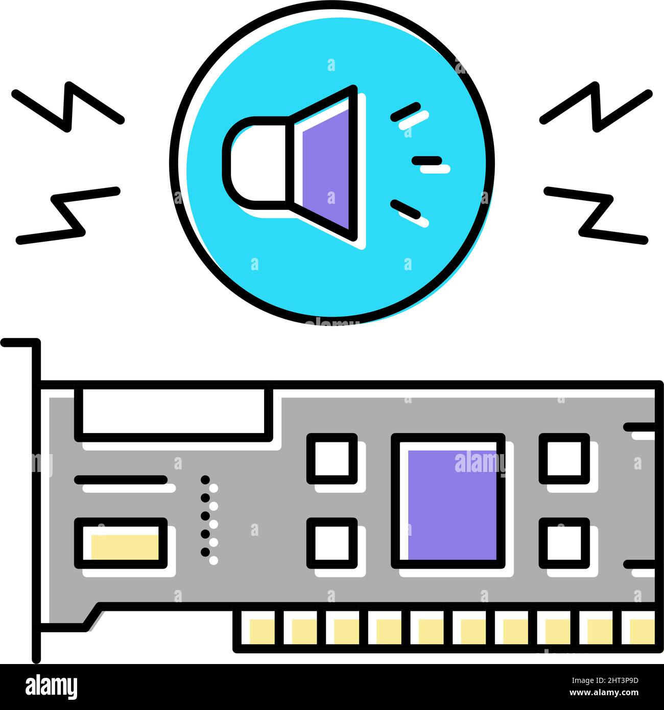 audio card computer component color icon vector illustration Stock ...
