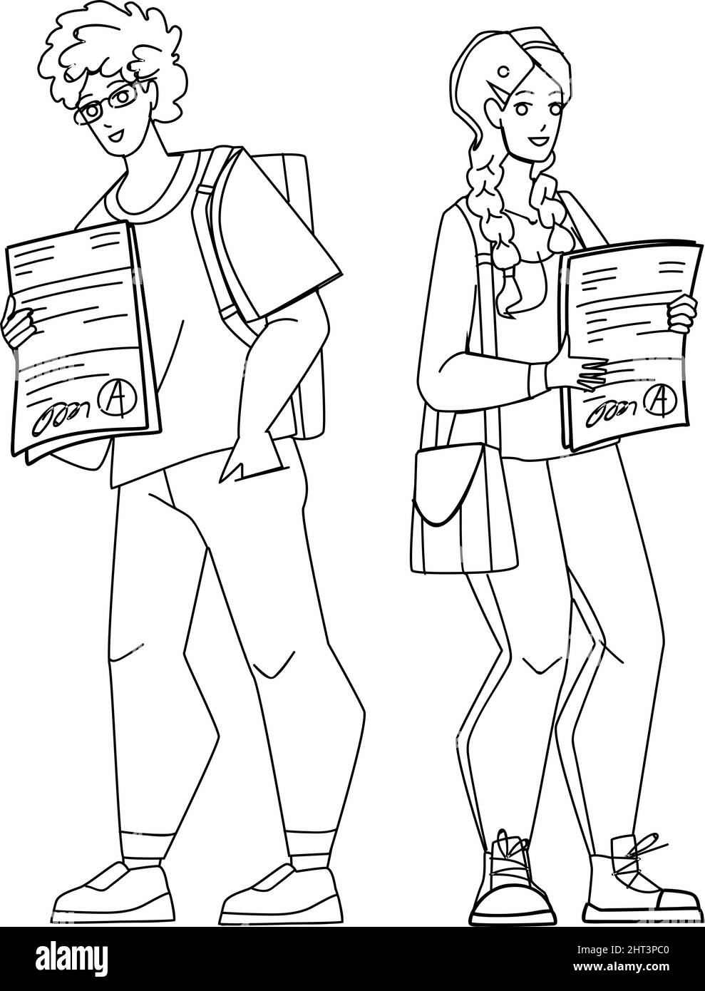 Grade Test Result Showing Schoolchildren Vector Stock Vector Image ...