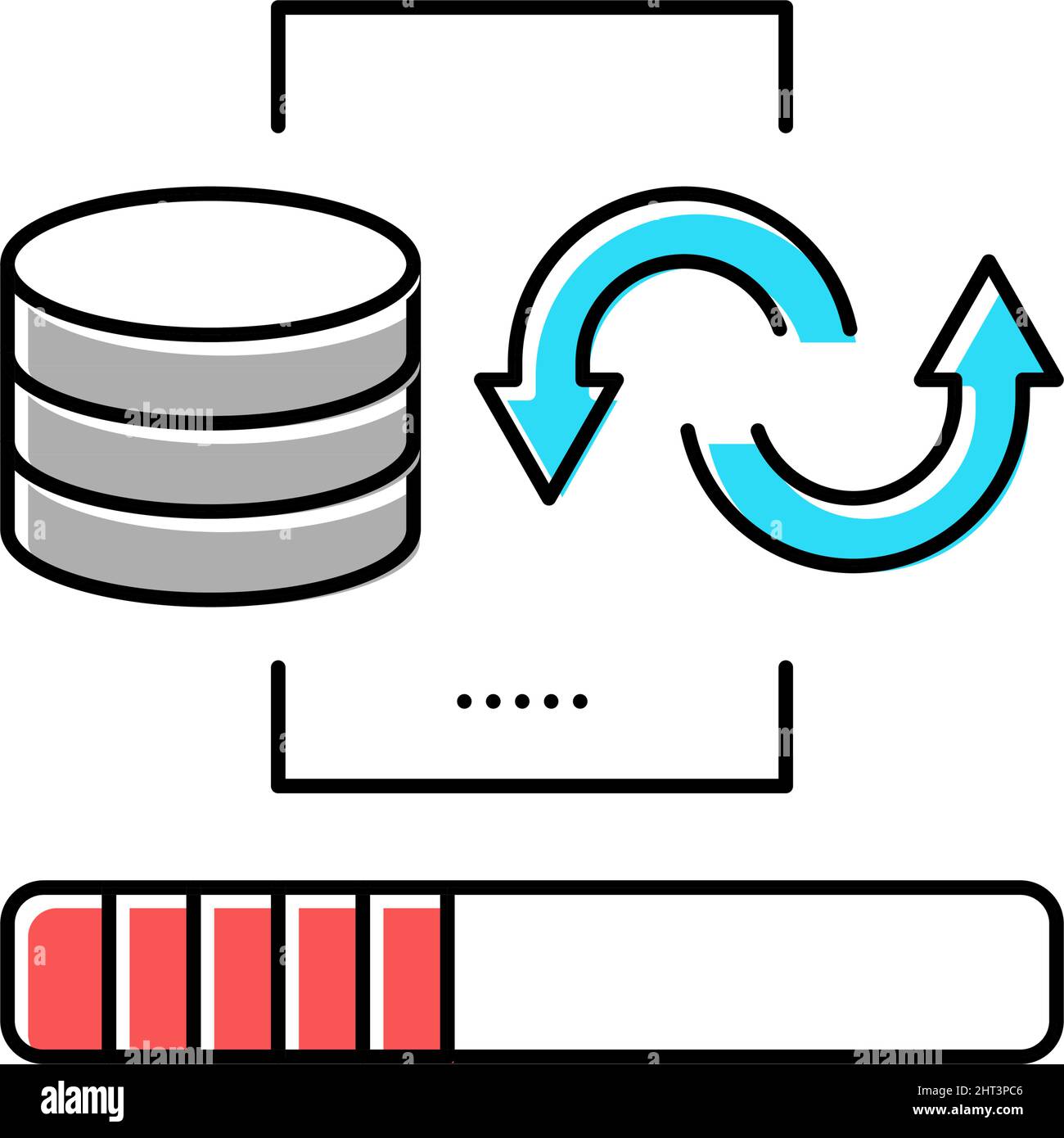data cleaning digital processing color icon vector illustration Stock ...