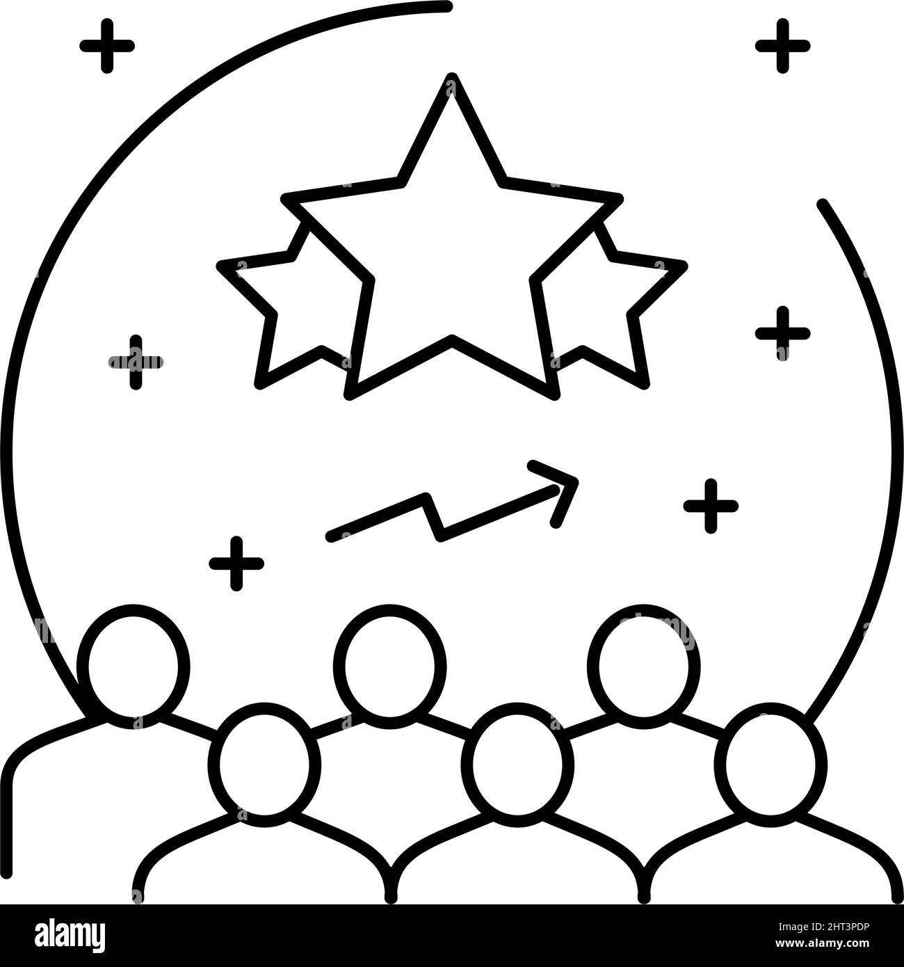 popularity reputation management line icon vector illustration Stock ...