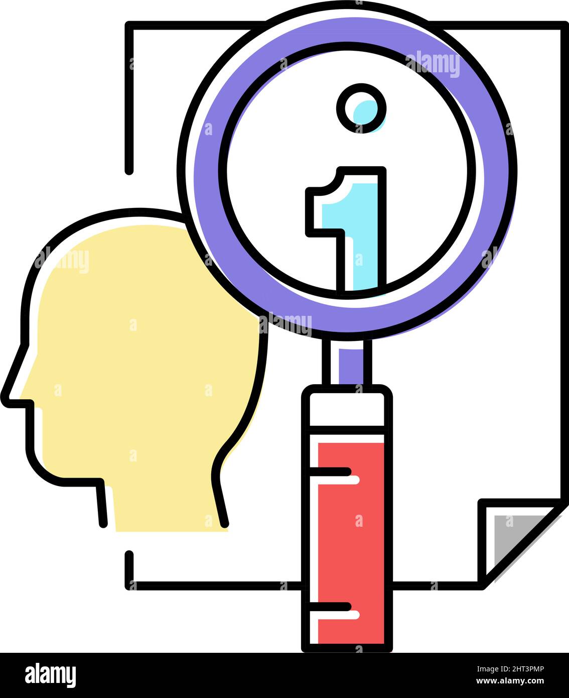 personal information research detective color icon vector illustration ...