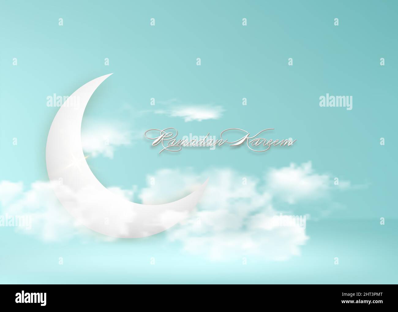 Crescent moon arabic Islamic symbol Ramadan Kareem in the sky concept ...