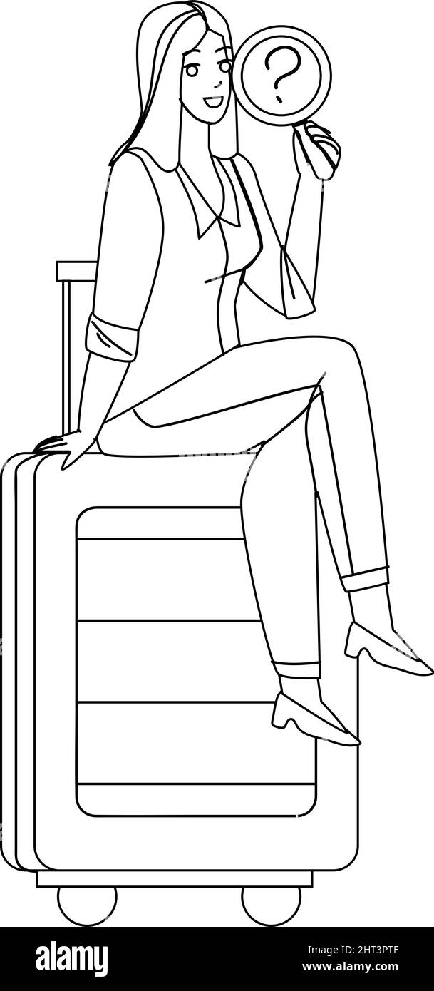 Girl luggage airport Black and White Stock Photos & Images - Alamy