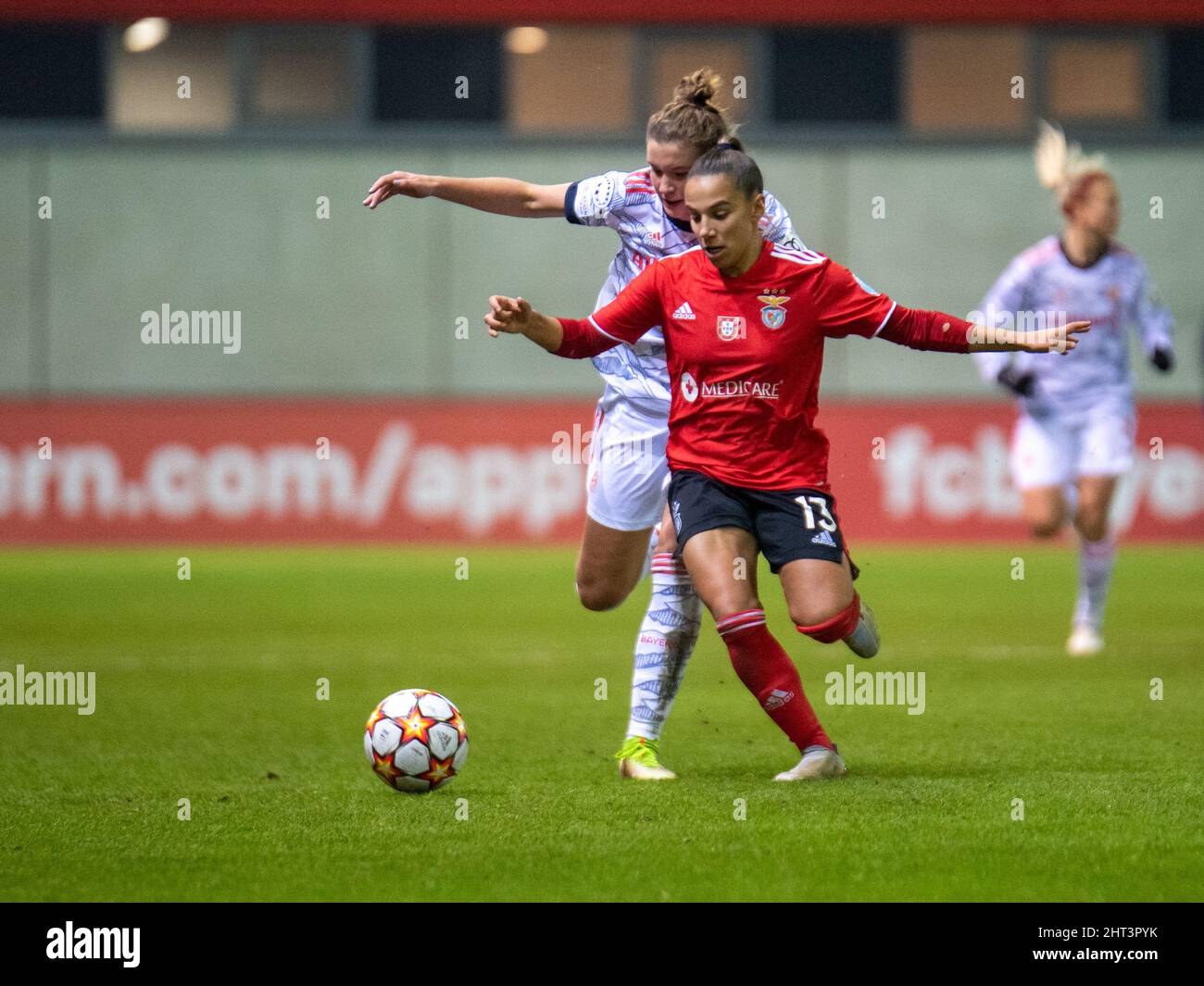 Karolina Lea Vilhjalmsdottir (23 FC Bayern Munich) und Lucia Alves (13 Benfica Lisbon) during ...