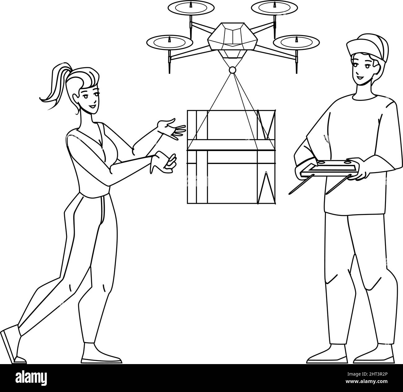 drone delivery vector Stock Vector Image & Art - Alamy