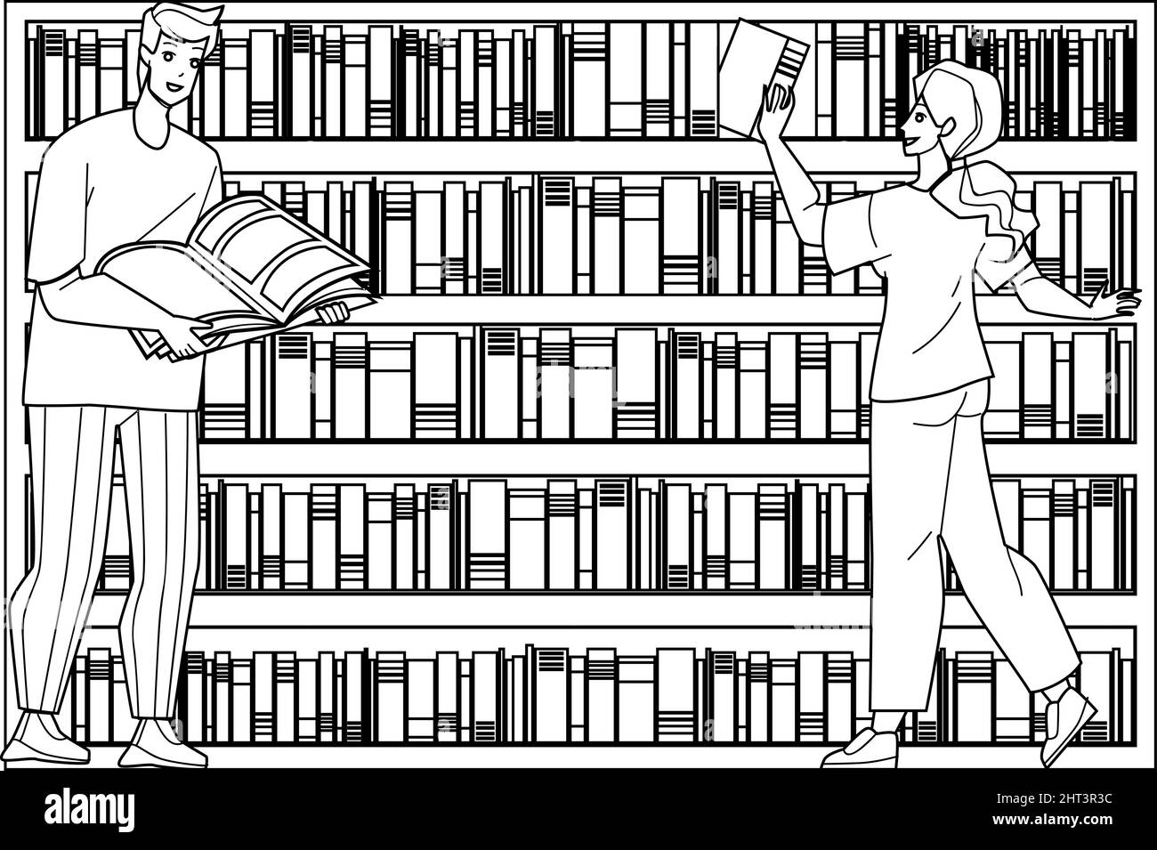 Books Rack Library Furniture With Shelves Vector Stock Vector Image ...