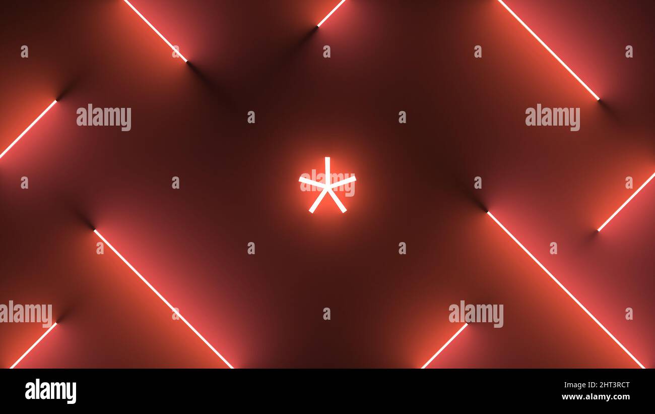 Illustration of bright asterisk symbol with red neon lights Stock Photo ...