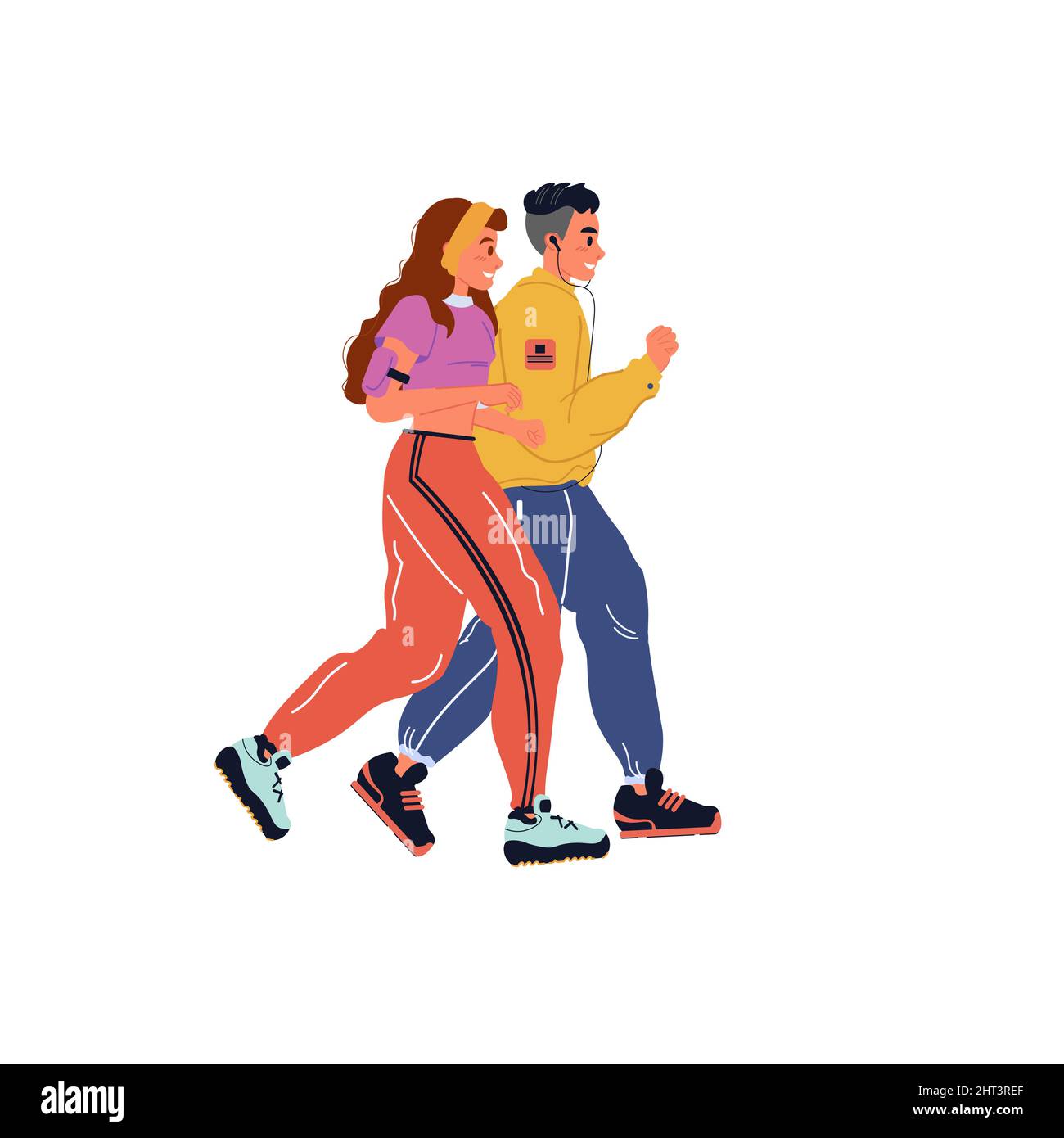 Flat cartoon running characters,sporty healthy lifestyle vector ...