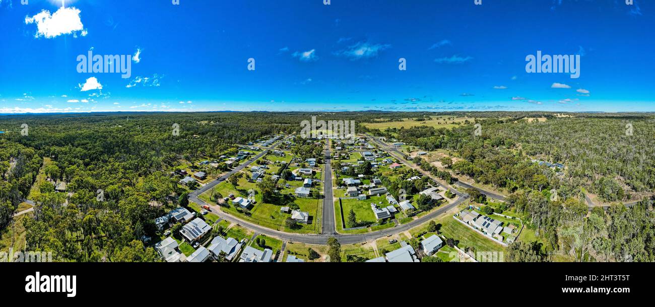 Aeral view of the green forests of town of Gilgai, Australia Stock ...
