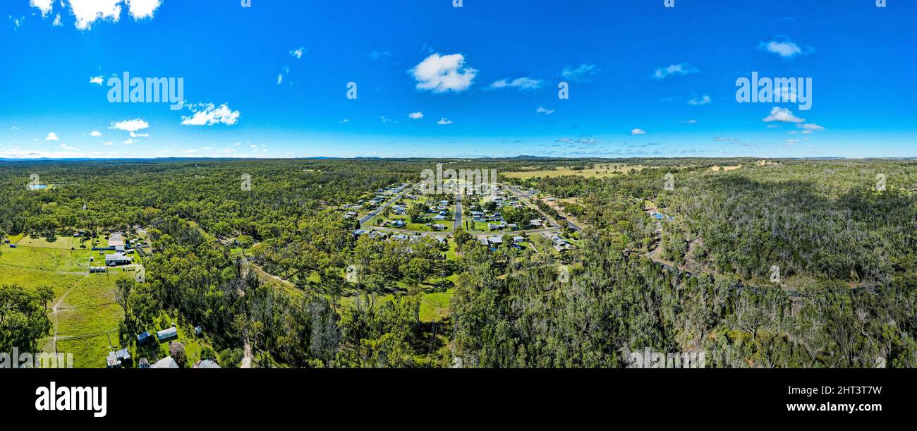 Aerial view of the green forests of town of Gilgai, Australia Stock ...